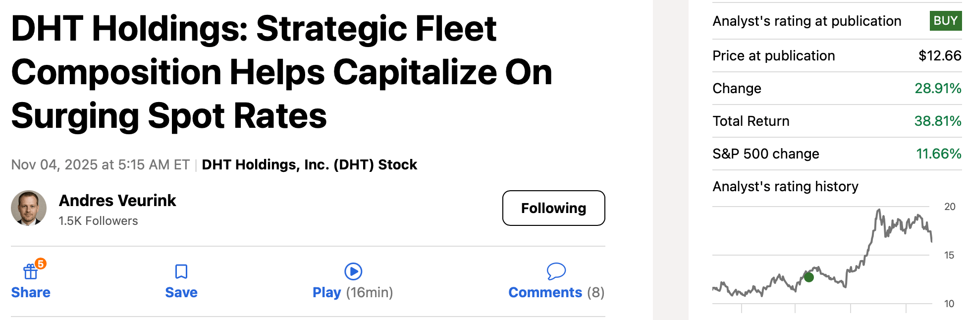 DHT Holdings: Don’t Sit On Your Hands, The Yield Is Well-Insulated From ...