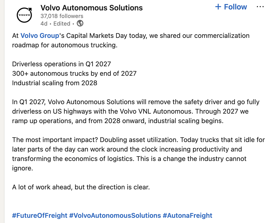 Aurora Innovation: The Volvo Moment (NASDAQ:AUR) | Seeking Alpha