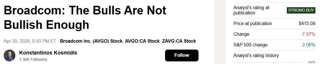Broadcom: The Bear Case Just Got Weaker (NASDAQ:AVGO) | Seeking Alpha