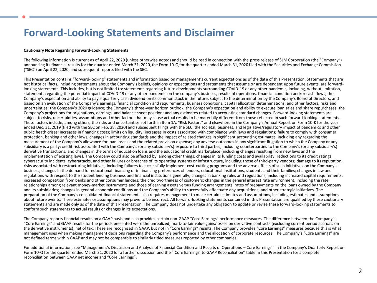 SLM Corporation 2020 Q1 - Results - Earnings Call Presentation (NASDAQ ...