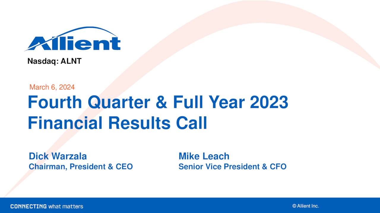 Allient Inc. 2023 Q4 - Results - Earnings Call Presentation (NASDAQ:ALNT) | Seeking Alpha
