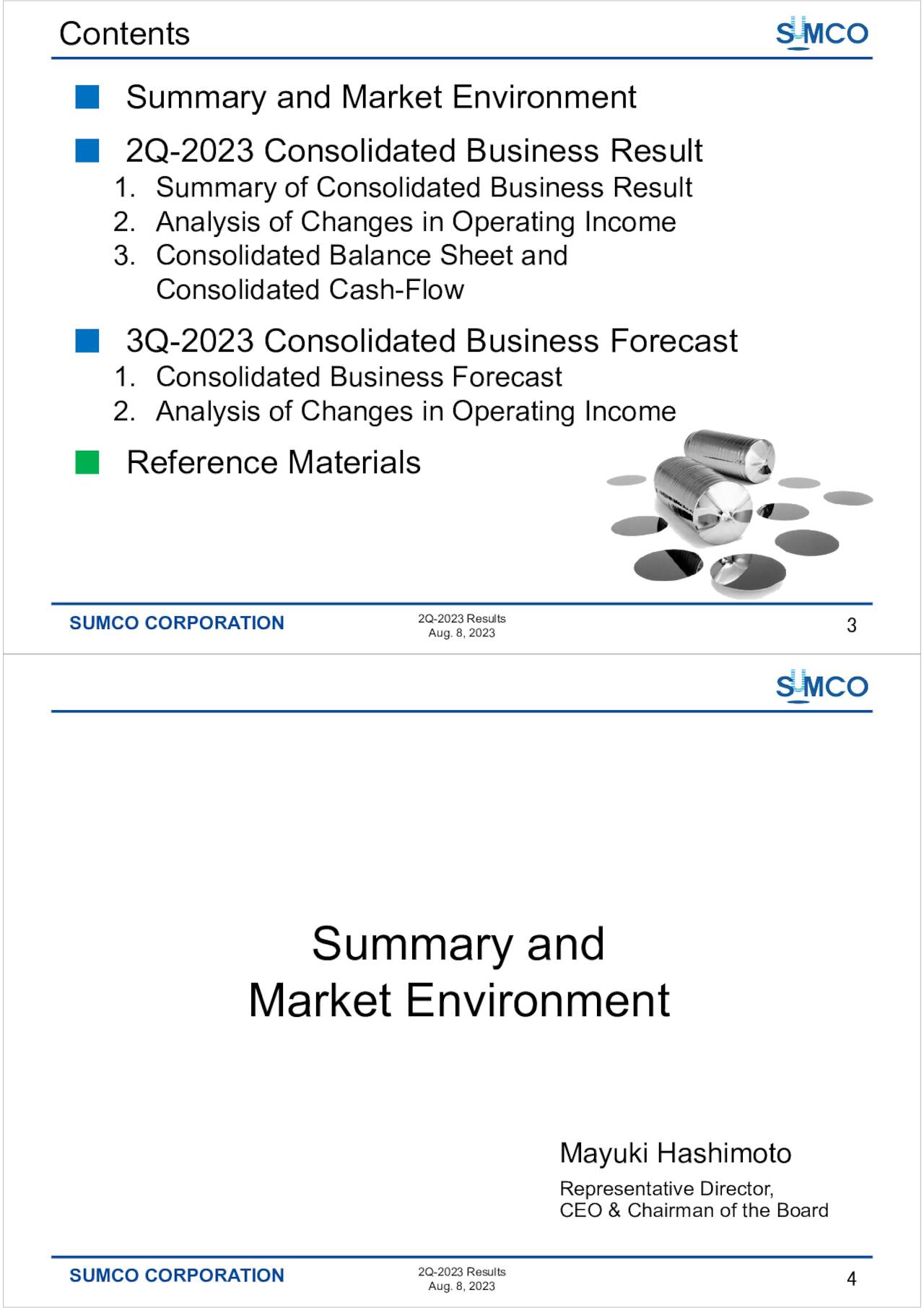 Sumco Corporation 2023 Q2 - Results - Earnings Call Presentation (OTCMKTS:SUMCF) | Seeking Alpha