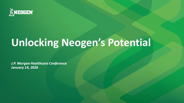 Neogen Corporation (NEOG) Presents at 44th Annual J.P. Morgan ...