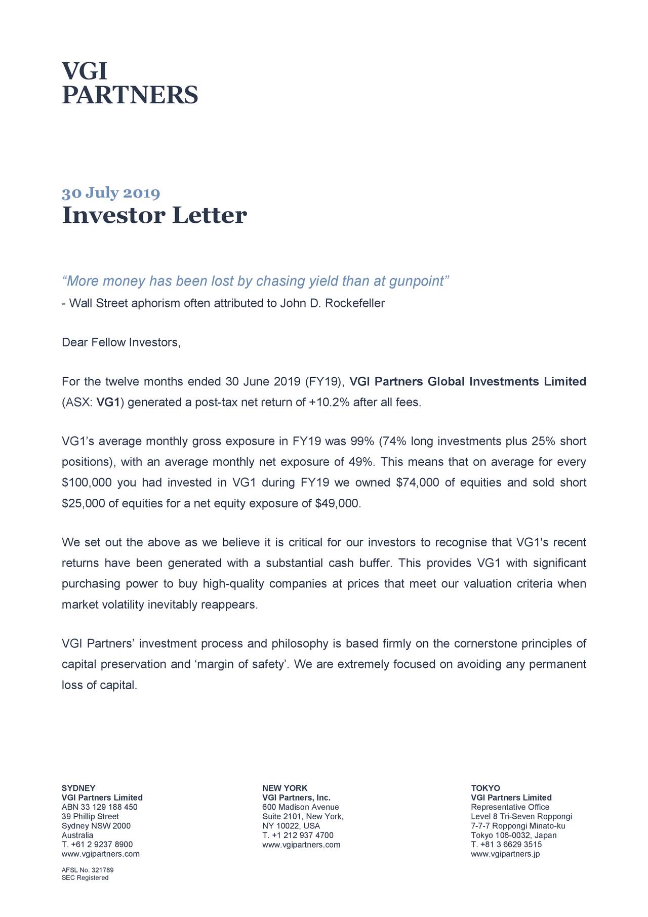 VGI Partners Investor Letter - July 2019 | Seeking Alpha