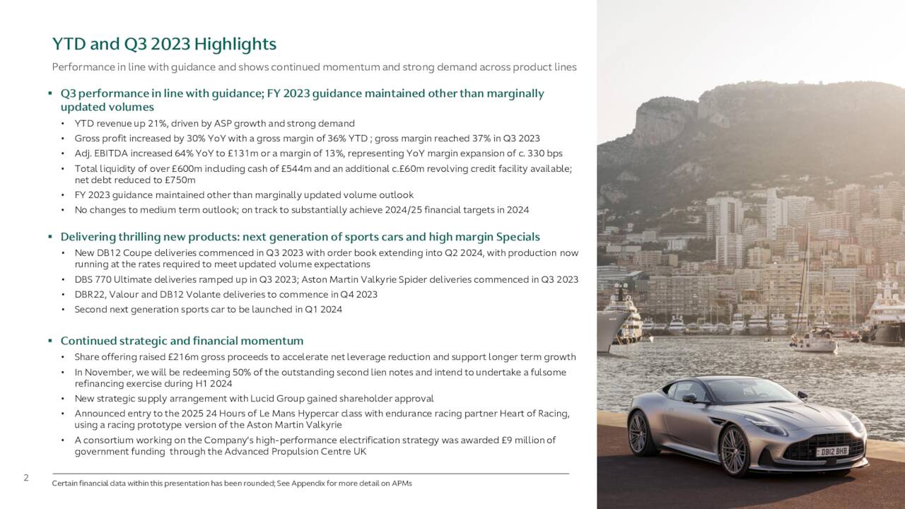Aston Martin Lagonda Global Holdings plc 2023 Q3 - Results - Earnings Call Presentation (OTCMKTS ...