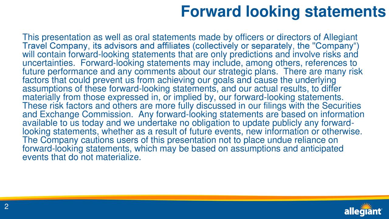 Allegiant Travel (ALGT) Investor Presentation - Slideshow (NASDAQ:ALGT ...