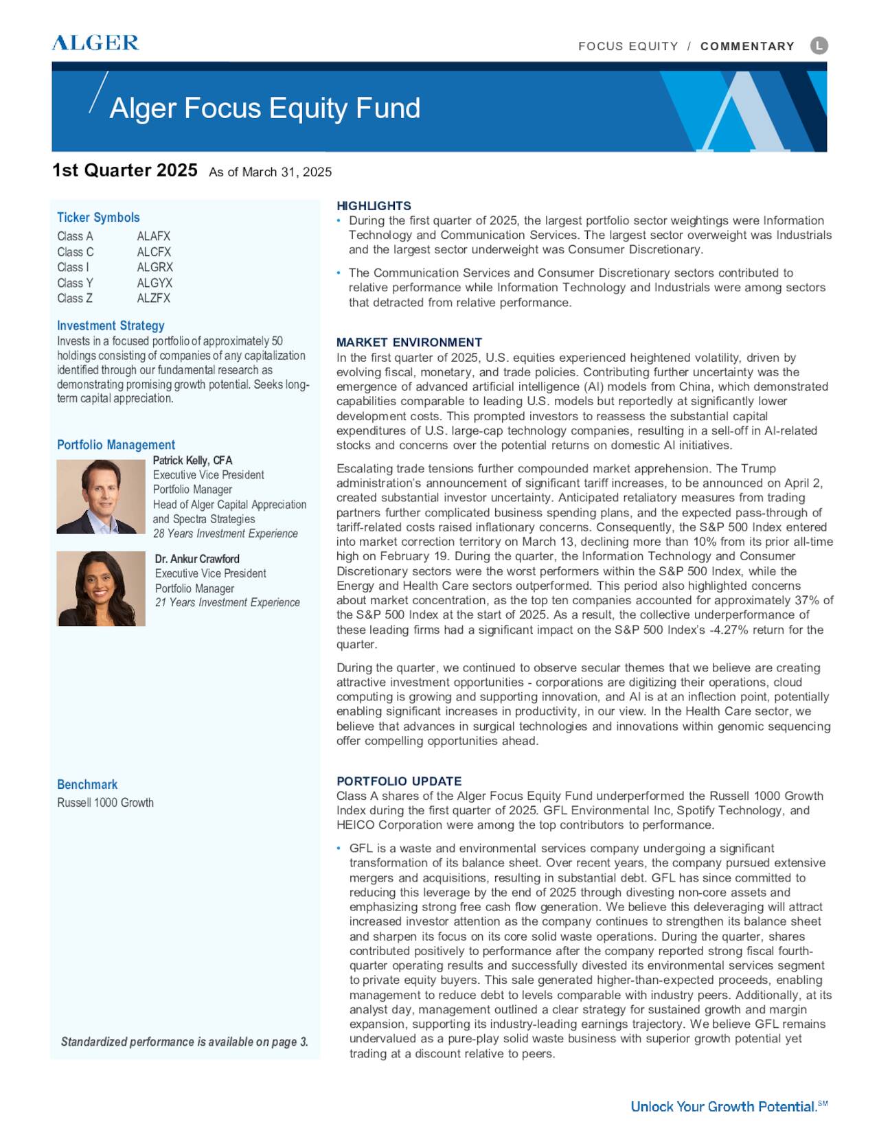 Alger Focus Equity Fund Q1 2025 Commentary | Seeking Alpha