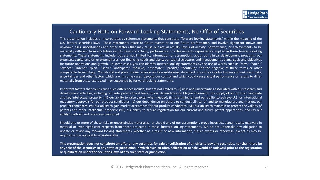 HedgePath Pharmaceuticals (HPPI) Presents At Virtual Investor ...