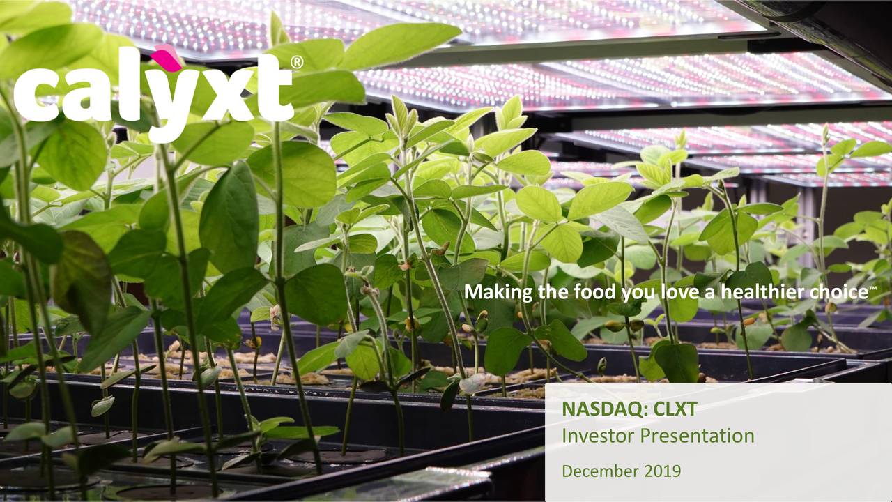 Calyxt (CLXT) Investor Presentation - Slideshow (NASDAQ:CBUS) | Seeking ...