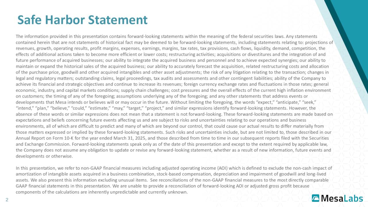 Mesa Laboratories, Inc. (MLAB) Presents at 44th Annual J.P. Morgan ...