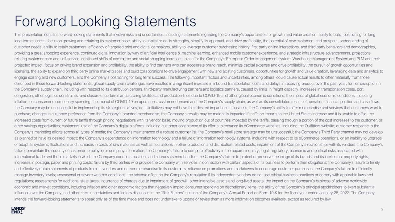 Lands' End (LE) Investor Presentation - Slideshow (NASDAQ:LE) | Seeking Alpha