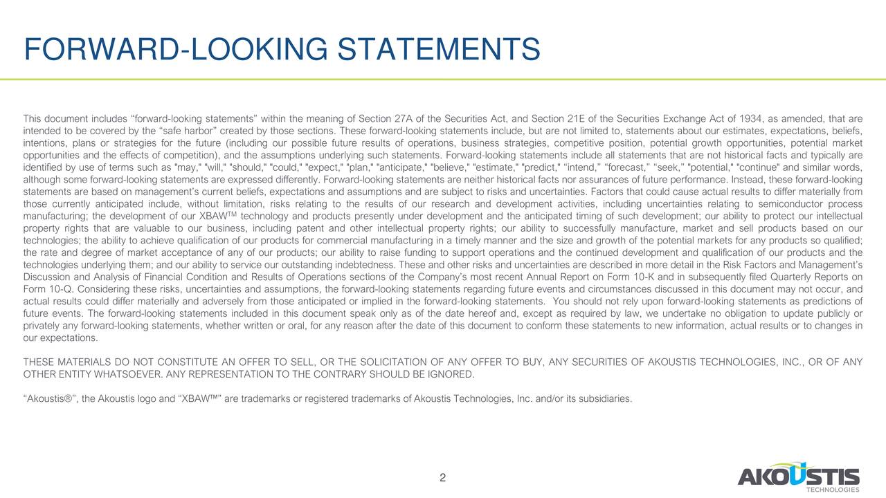 Akoustis Technologies (AKTS) Investor Presentation - Slideshow (OTCMKTS ...