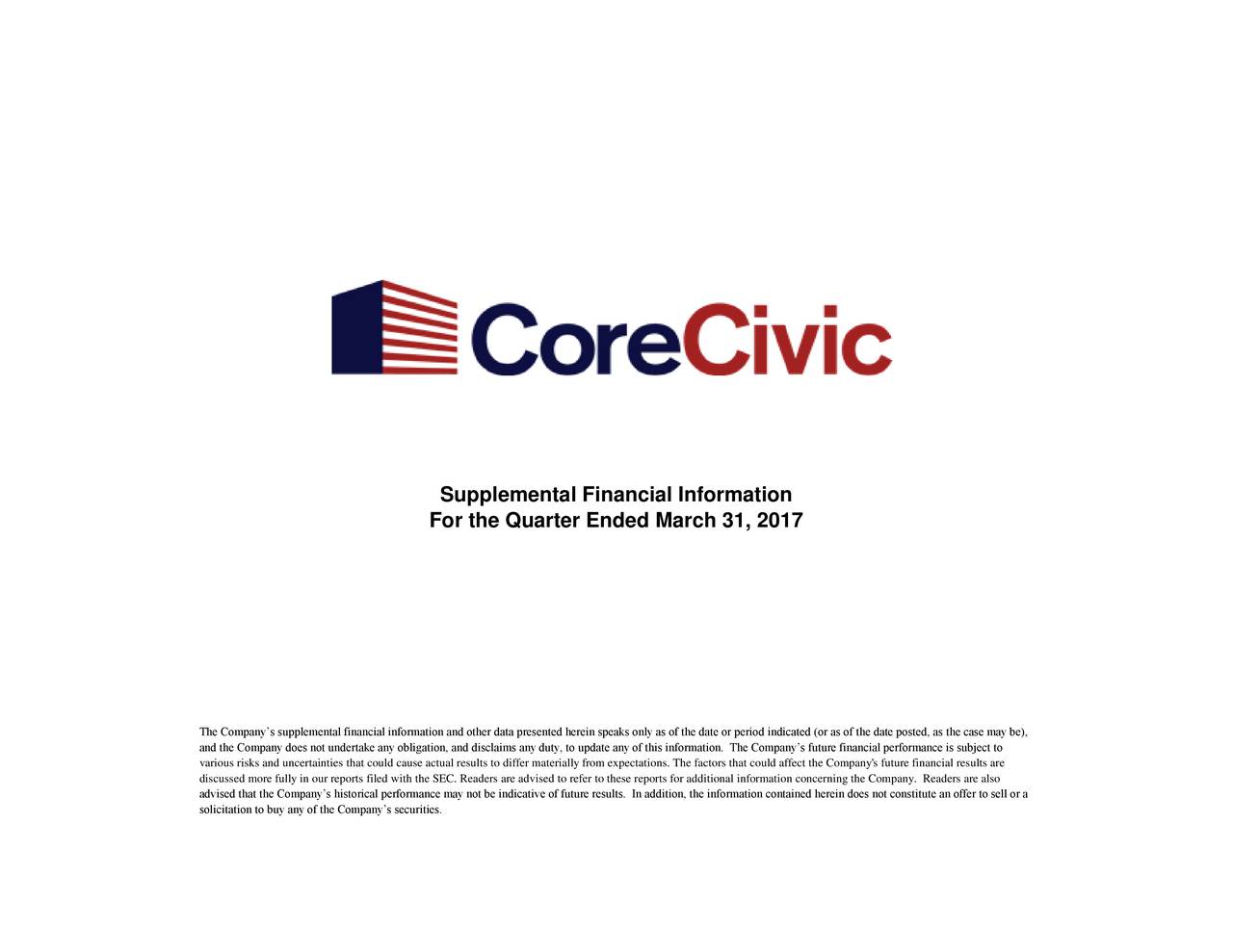 CoreCivic, Inc. 2017 Q1 - Results - Earnings Call Slides (NYSE:CXW ...