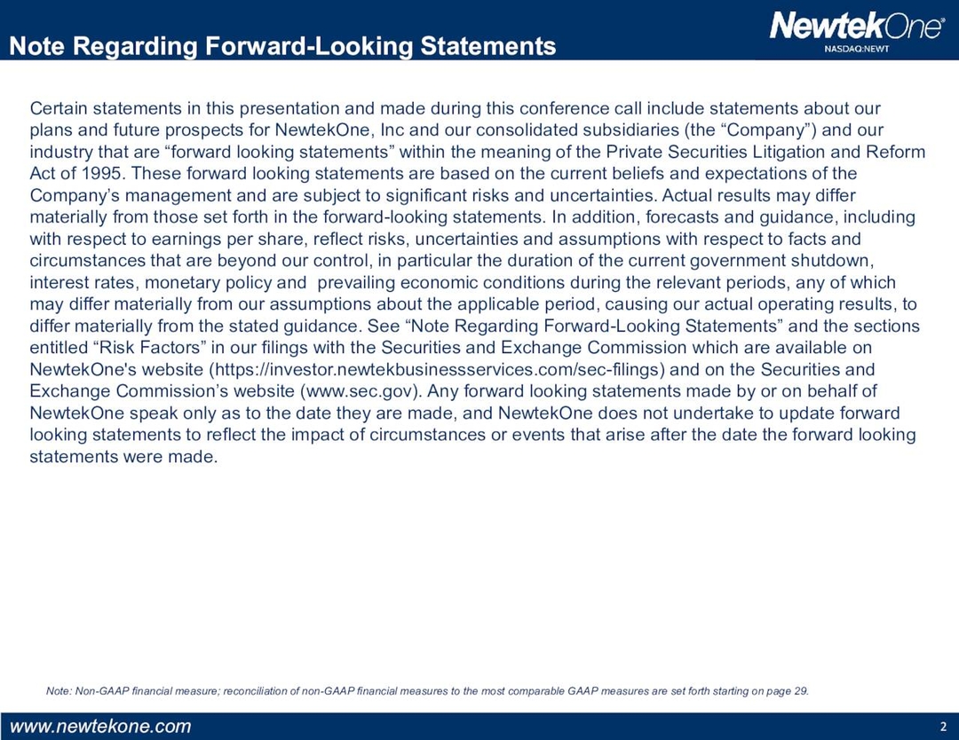 NewtekOne, Inc. 2025 Q3 - Results - Earnings Call Presentation (NASDAQ:NEWT) 2025-11-06 ...