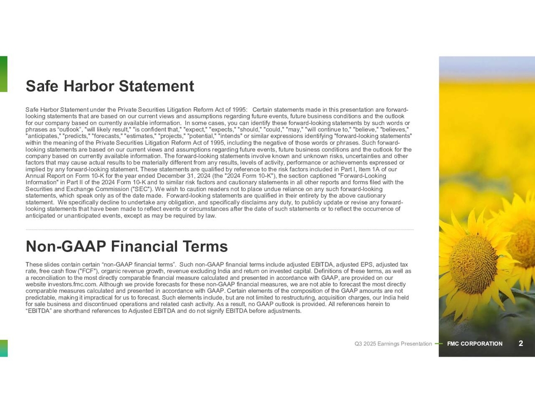 FMC Corporation 2025 Q3 - Results - Earnings Call Presentation (NYSE ...