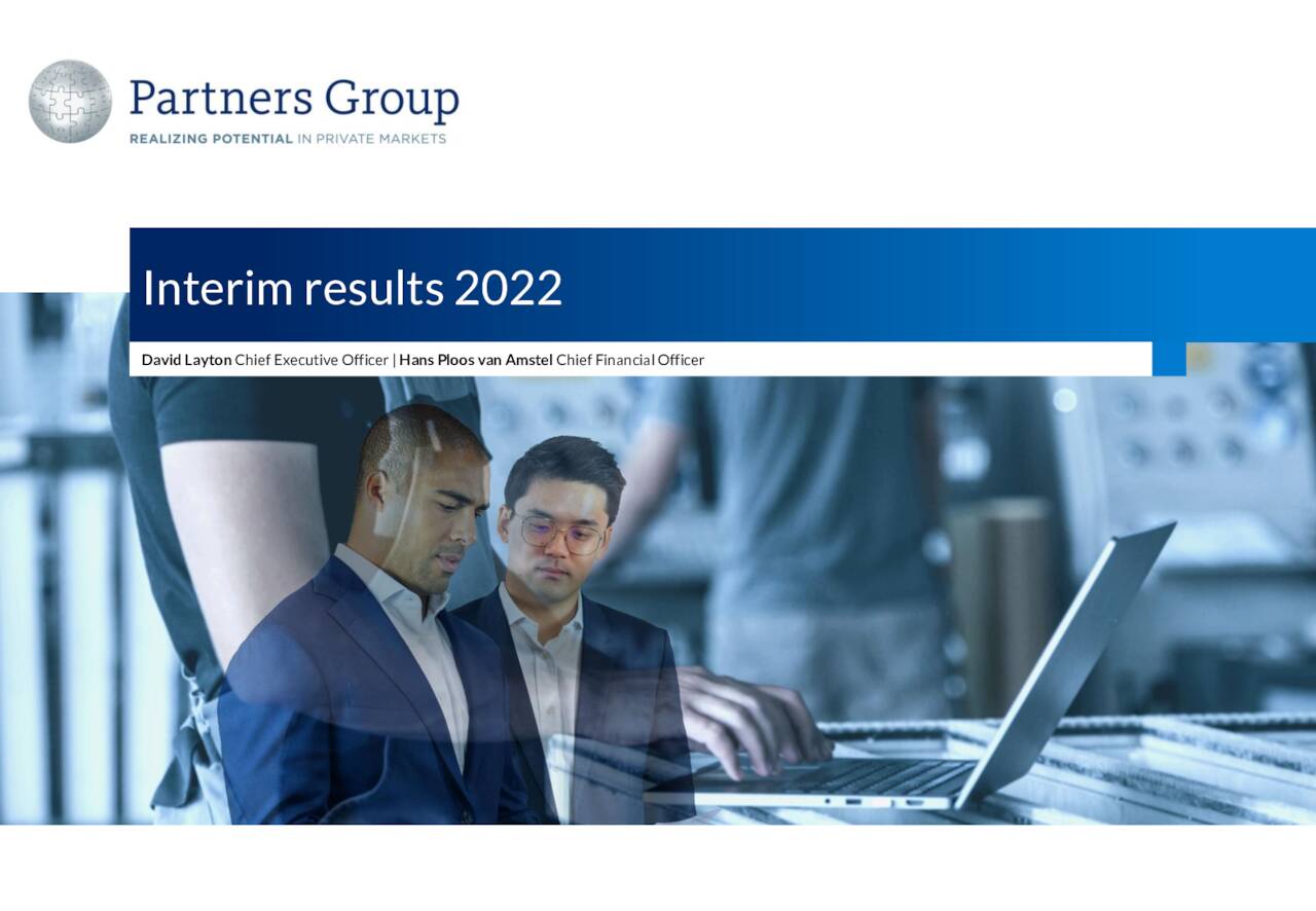 Partners Group Holding AG 2022 Q2 - Results - Earnings Call Presentation (OTCMKTS:PGPHF ...