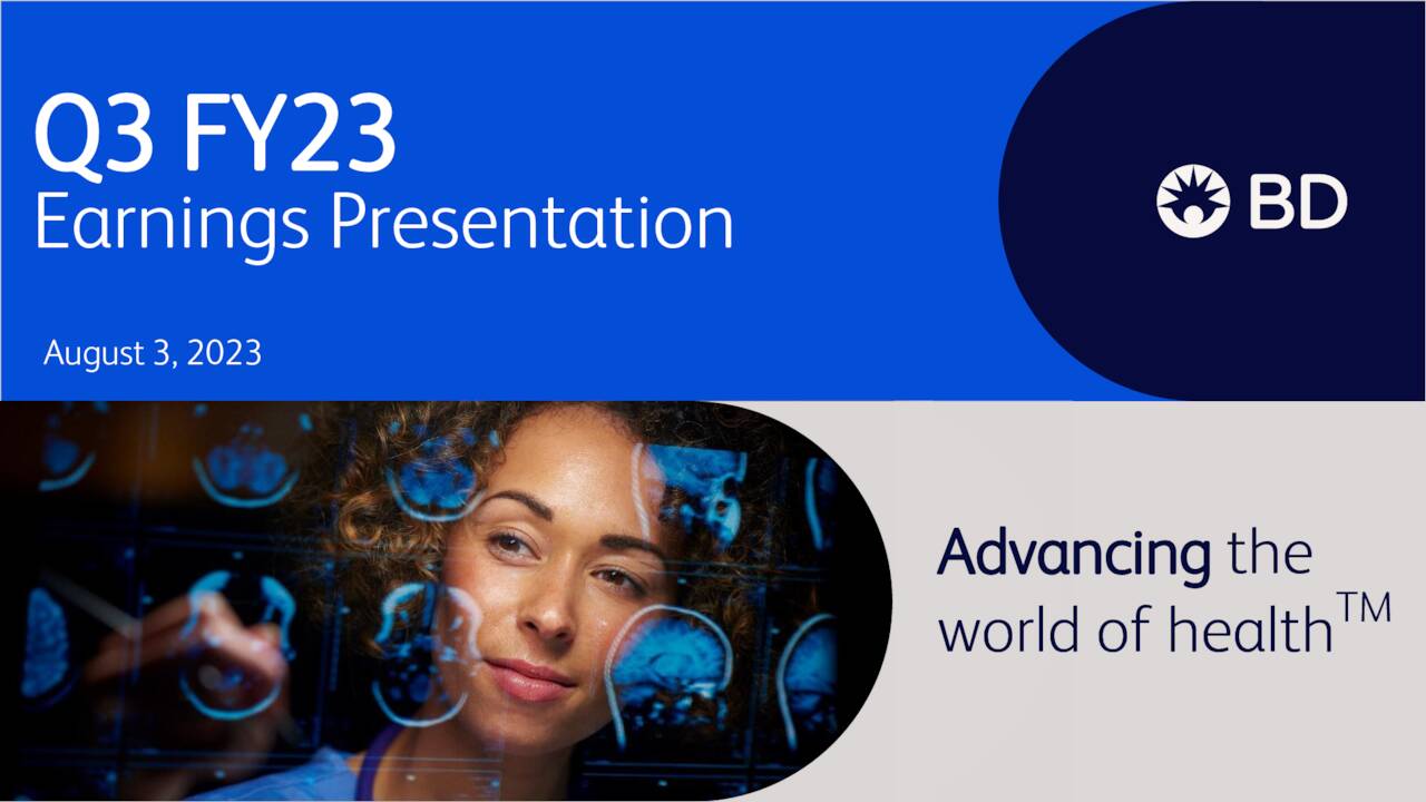 Becton, Dickinson and Company 2023 Q3 - Results - Earnings Call Presentation (NYSE:BDX ...