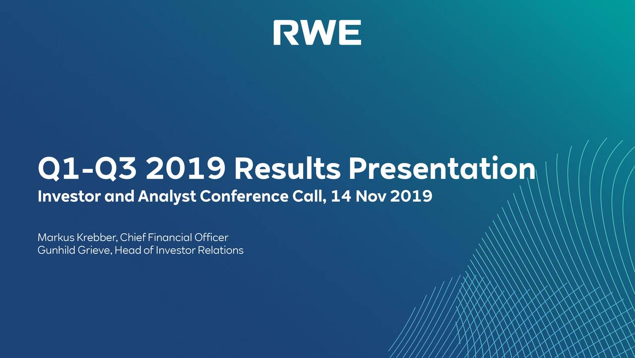 RWE Aktiengesellschaft 2019 Q3 - Results - Earnings Call Presentation (OTCMKTS:RWEOY) | Seeking ...