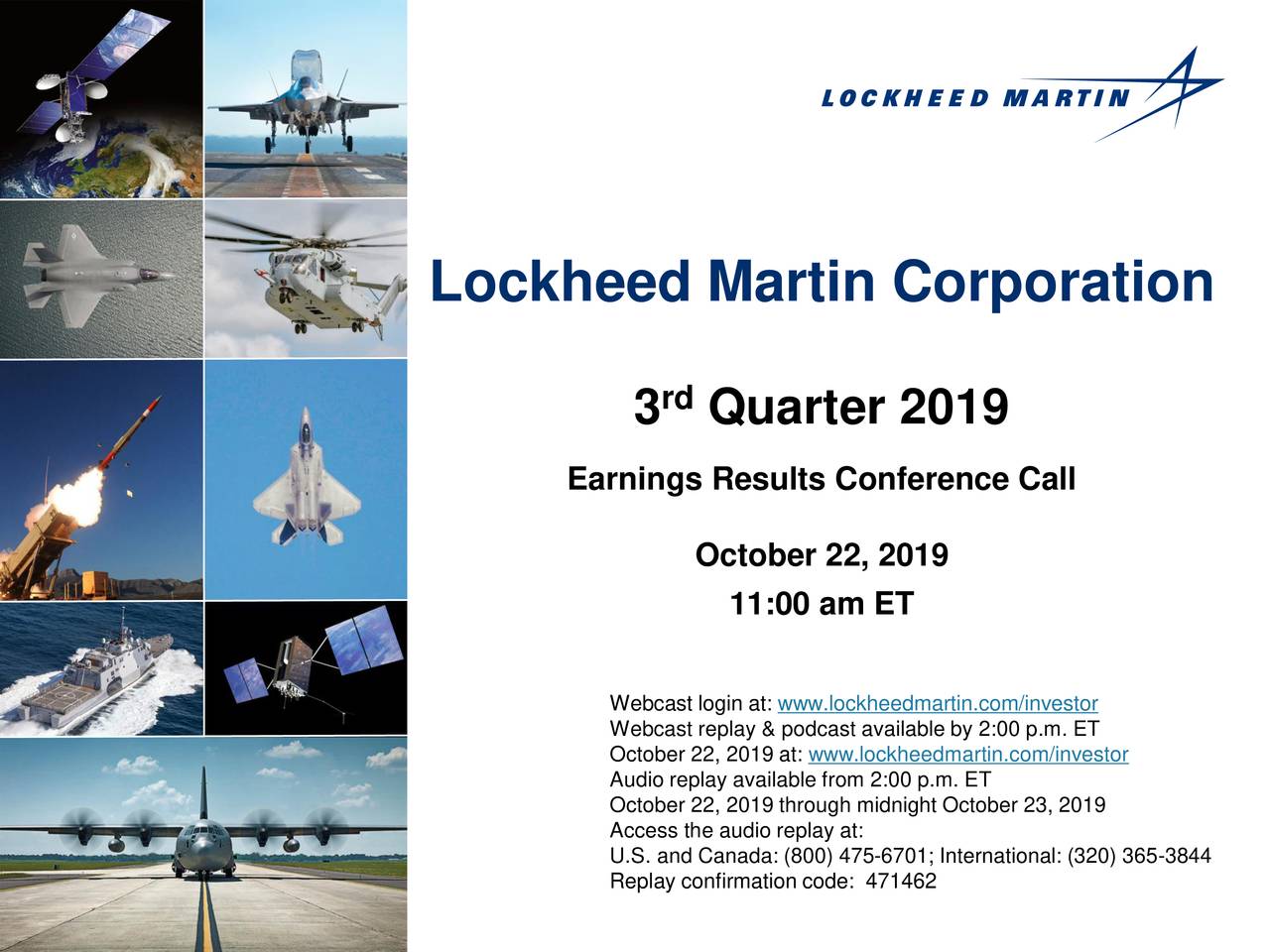 Lockheed Martin Corporation 2019 Q3 - Results - Earnings Call ...