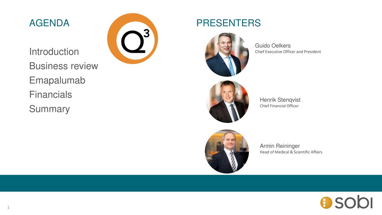 Swedish Orphan Biovitrum AB 2018 Q3 - Results - Earnings Call Slides (OTCMKTS:BIOVF) | Seeking Alpha