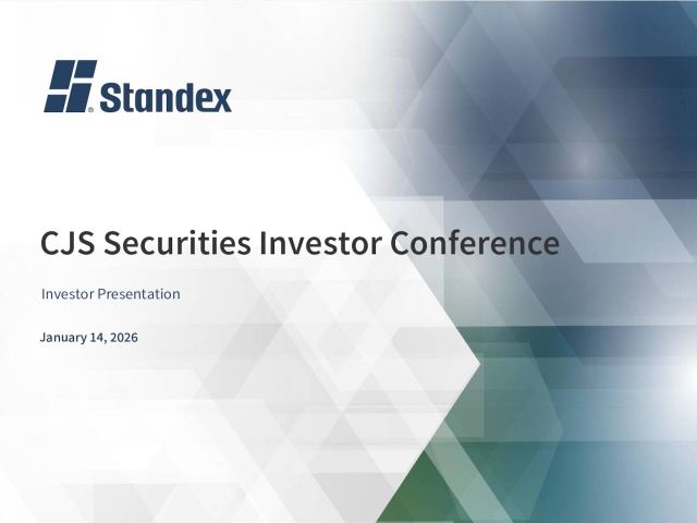 Standex International Corporation (SXI) Presents at CJS Securities 26th ...