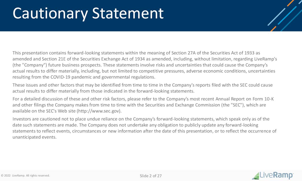 LiveRamp Holdings, Inc. 2022 Q3 - Results - Earnings Call Presentation ...