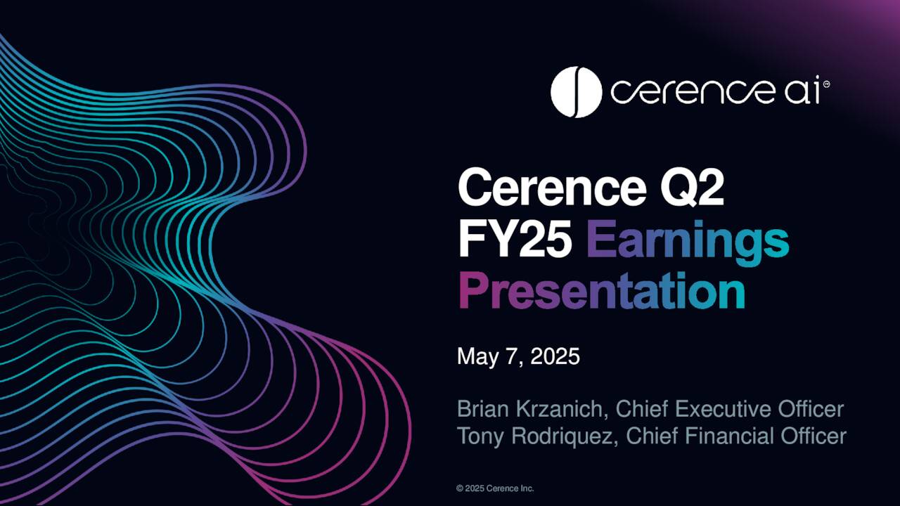Cerence Inc. 2025 Q2 - Results - Earnings Call Presentation (NASDAQ ...