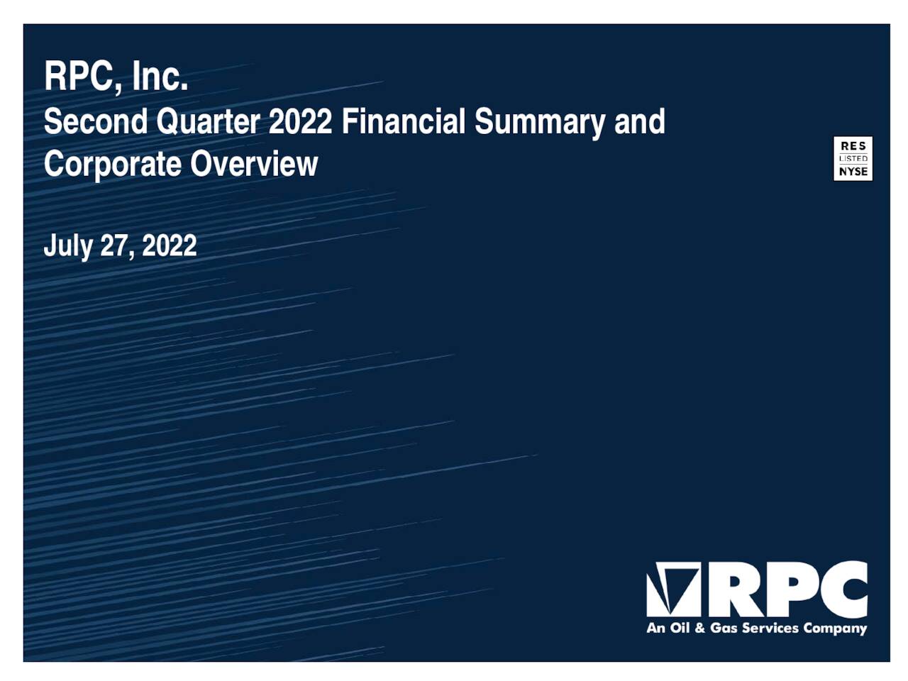 RPC, Inc. 2022 Q2 - Results - Earnings Call Presentation (NYSE:RES ...