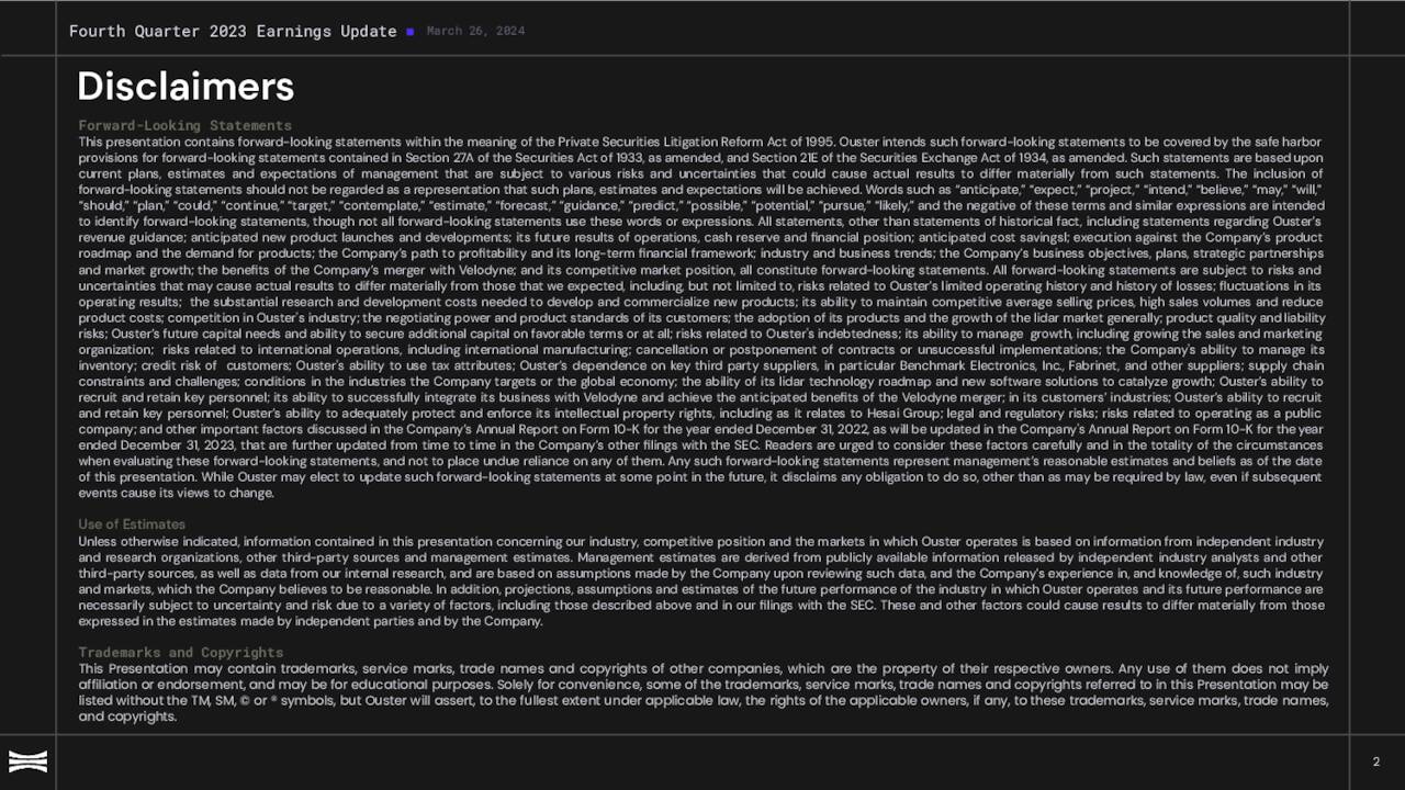 Ouster, Inc. 2023 Q4 - Results - Earnings Call Presentation (NASDAQ ...