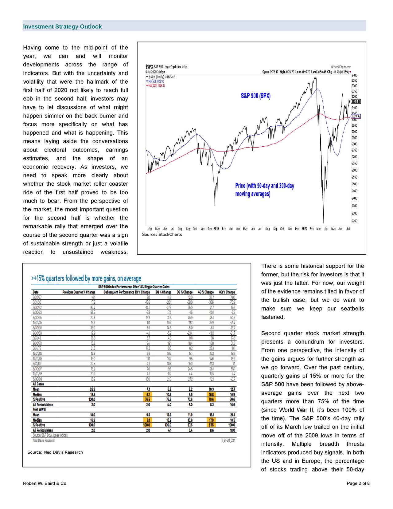 Second Half To Provide Test Of Market Strength - Investment Strategy ...