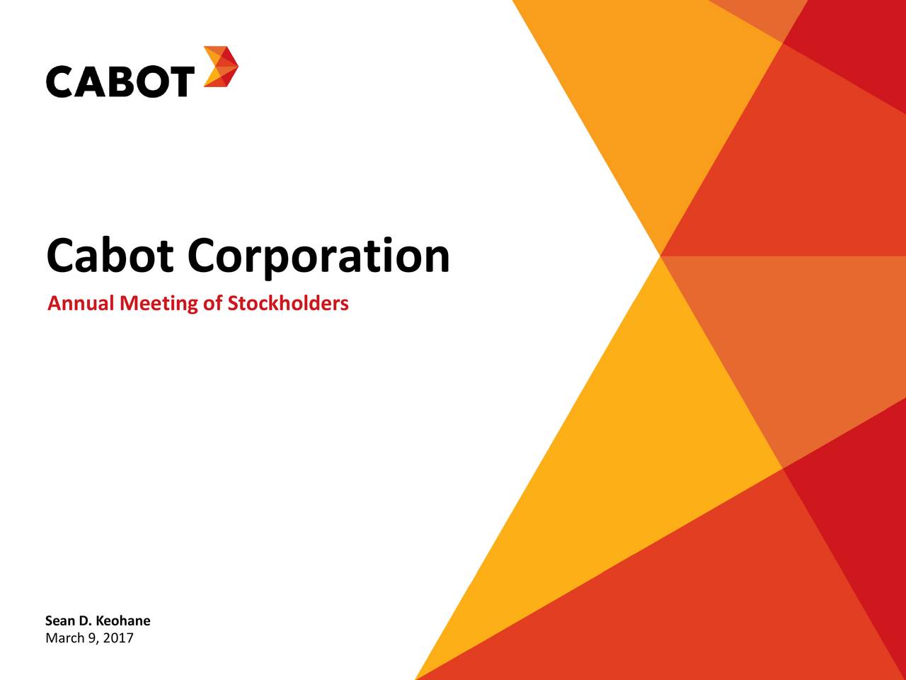 Cabot Corporation (CBT) Investor Presentation - Slideshow (NYSE:CBT ...