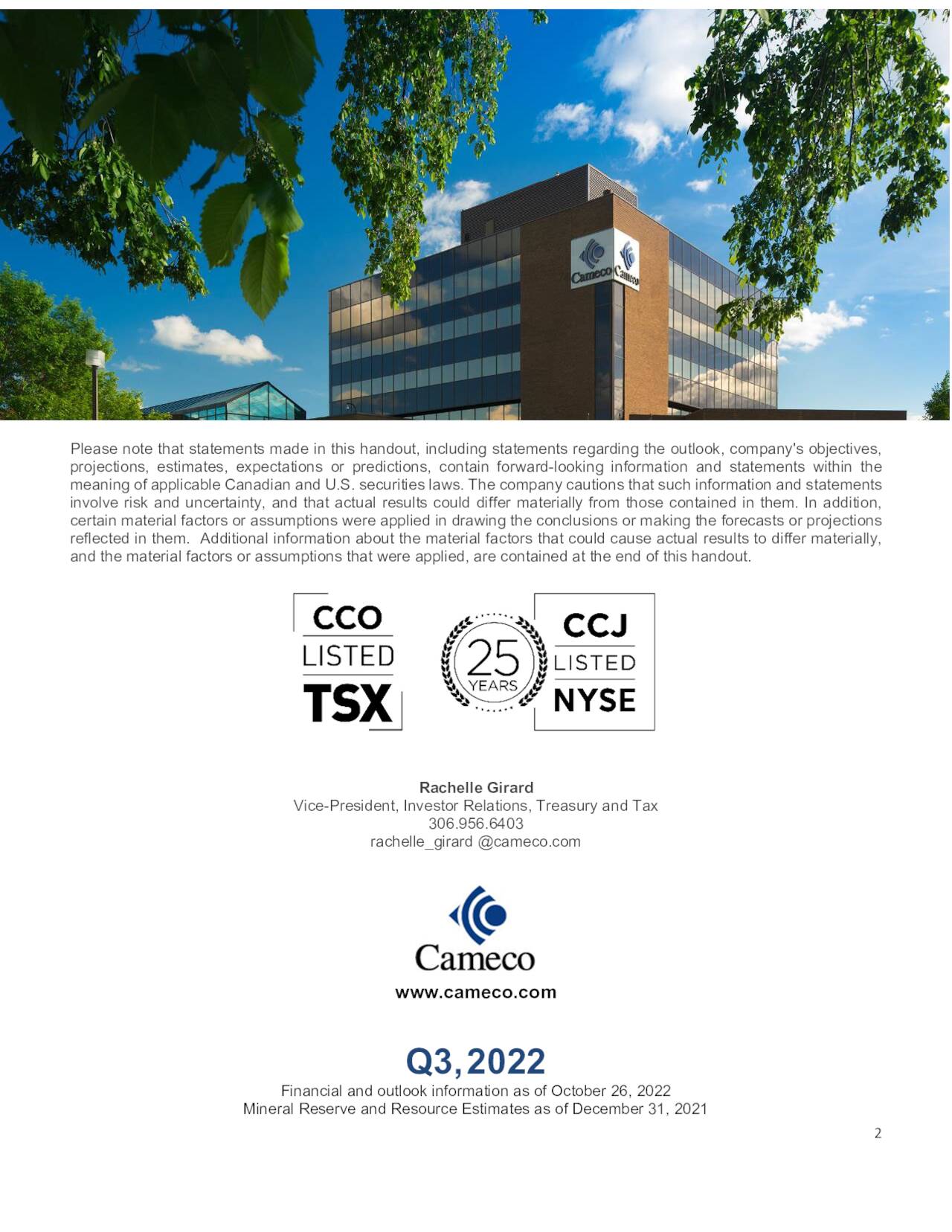 Cameco Corporation 2022 Q3 - Results - Earnings Call Presentation (NYSE ...