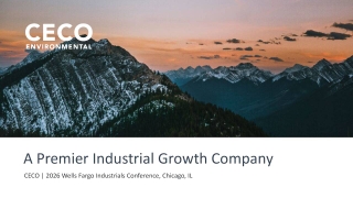 CECO Environmental Corp. (CECO) Presents at 16th Annual Wells Fargo ...
