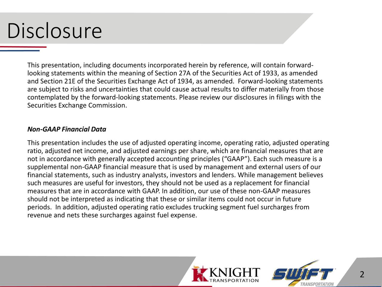 Knight-Swift Transportation Holdings Inc. 2017 Q4 - Results - Earnings ...