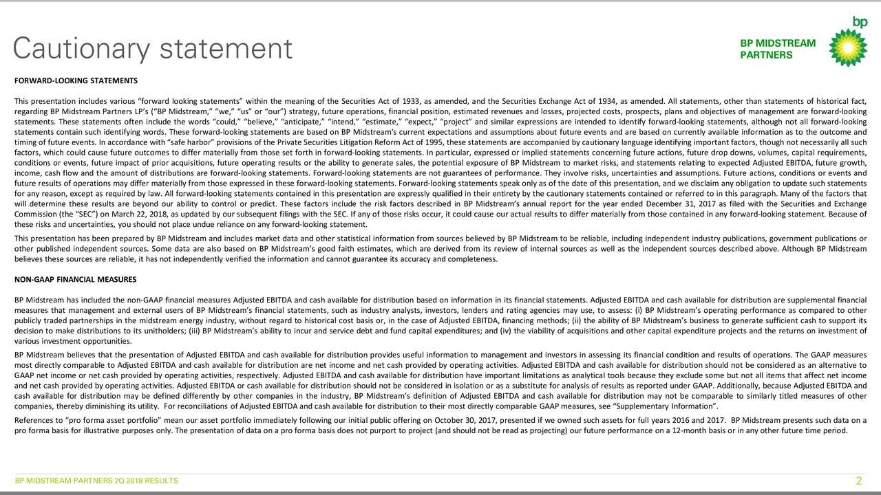 BP Midstream Partners LP 2018 Q2 - Results - Earnings Call Slides (NYSE ...