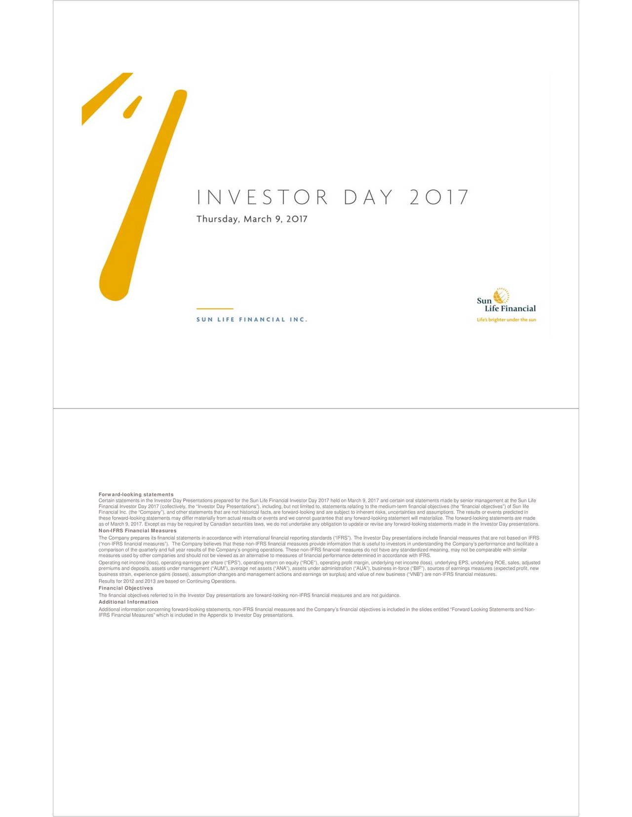 Sun Life Financial (SLF) Investor Presentation - Slideshow (NYSE:SLF) | Seeking Alpha