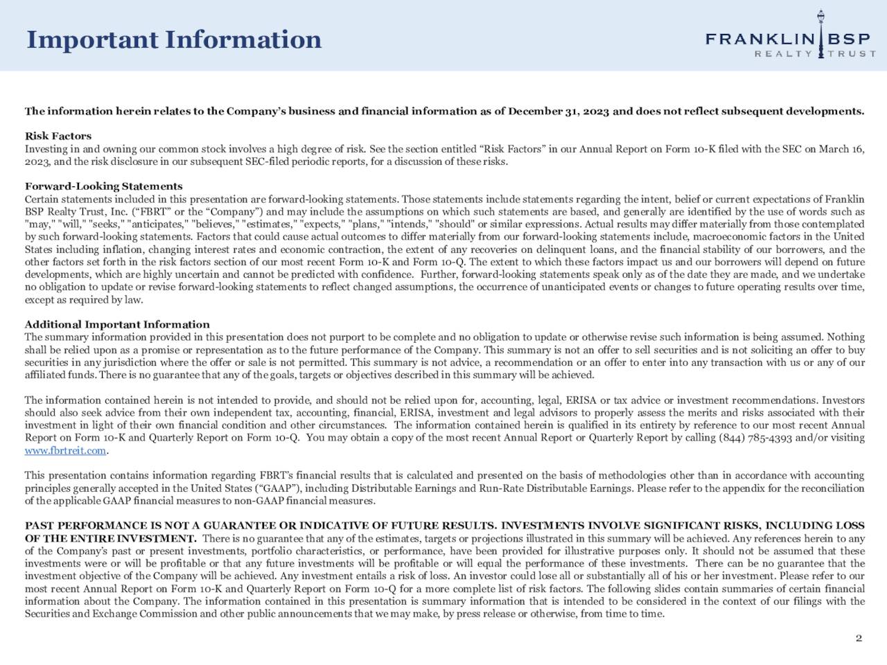 Franklin BSP Realty Trust, Inc. 2023 Q4 - Results - Earnings Call ...