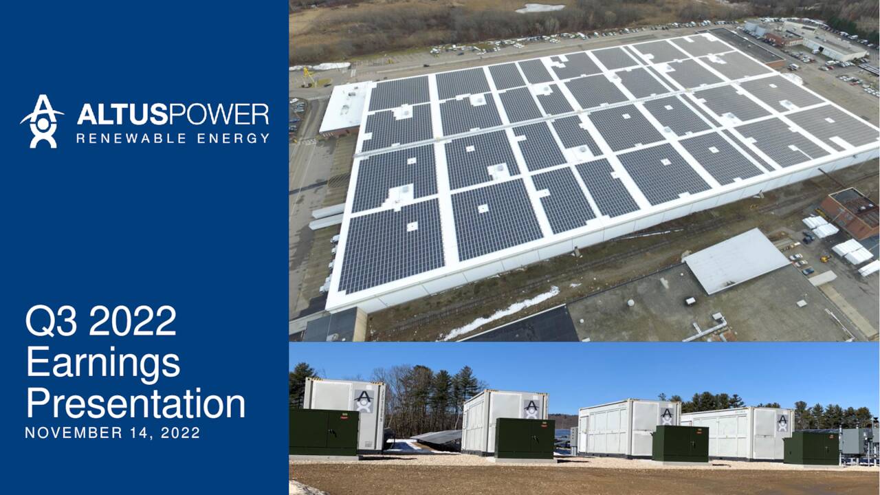 Altus Power, Inc. 2022 Q3 - Results - Earnings Call Presentation (NYSE ...
