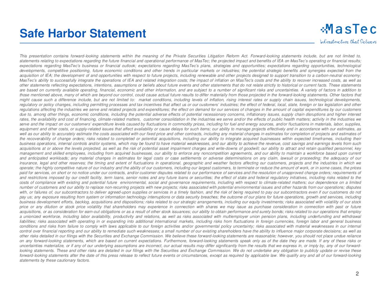 MasTec, Inc. 2023 Q1 - Results - Earnings Call Presentation (NYSE:MTZ ...
