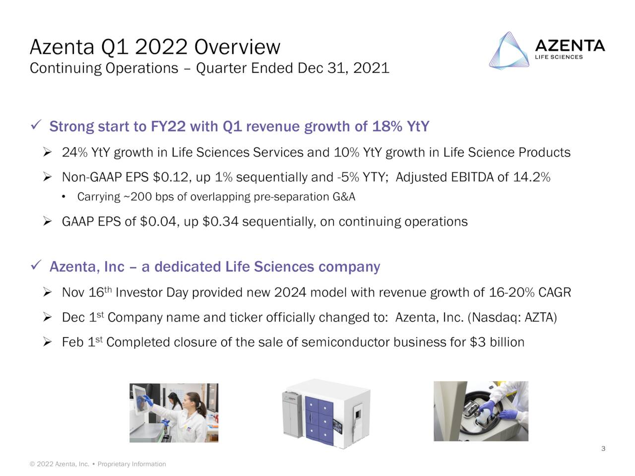 Azenta, Inc. 2022 Q1 - Results - Earnings Call Presentation (NASDAQ:AZTA) | Seeking Alpha