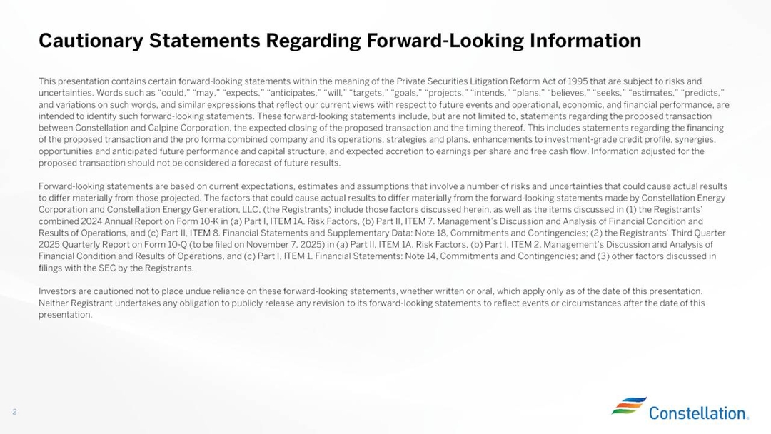 Constellation Energy Corporation 2025 Q3 - Results - Earnings Call Presentation (NASDAQ:CEG ...