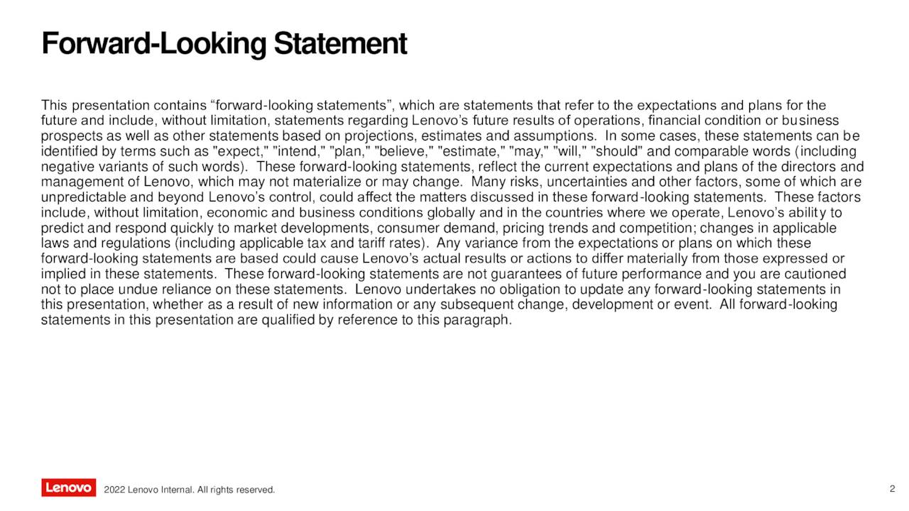 Lenovo Group Limited 2023 Q1 - Results - Earnings Call Presentation (OTCMKTS:LNVGY) | Seeking Alpha