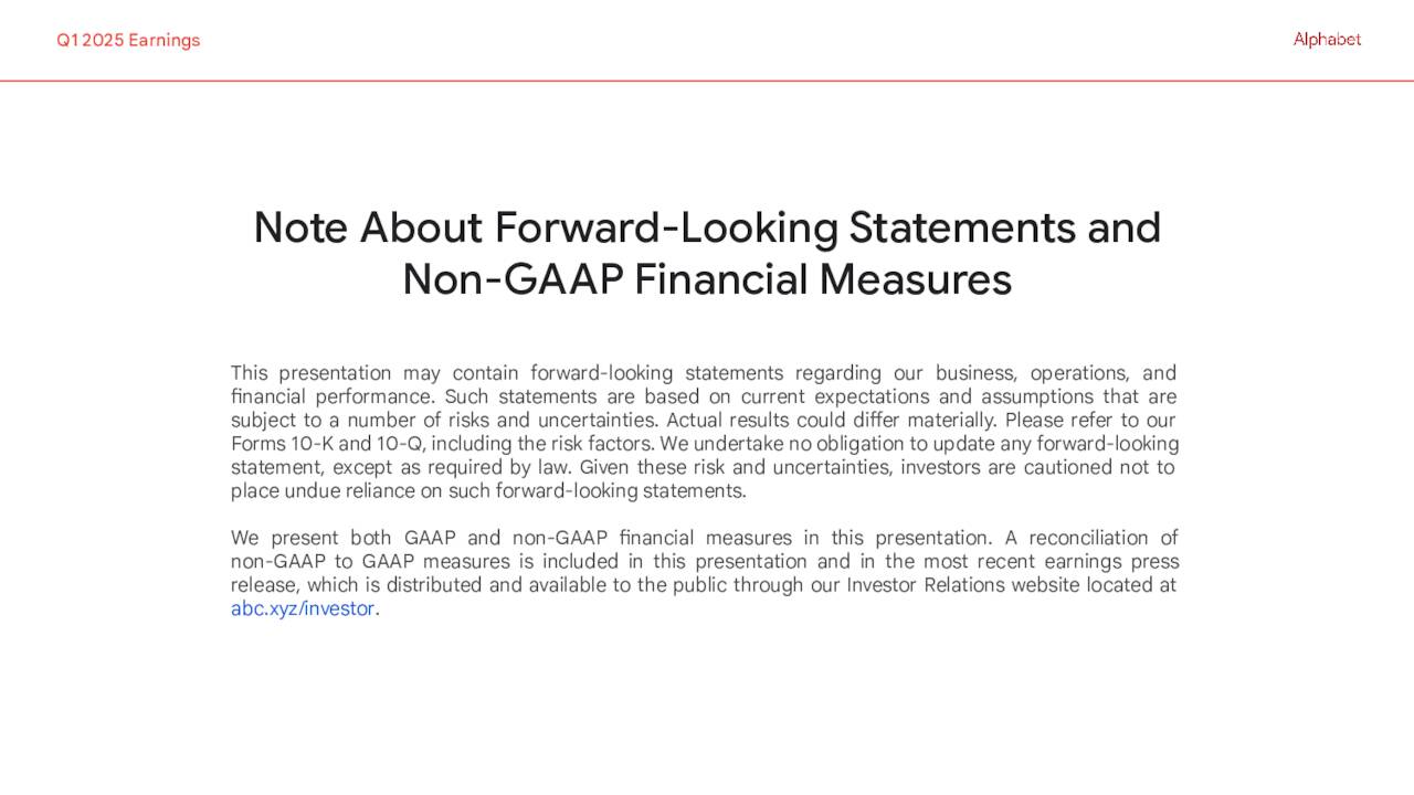 Alphabet Inc. 2025 Q1 - Results - Earnings Call Presentation (NASDAQ:GOOG) | Seeking Alpha