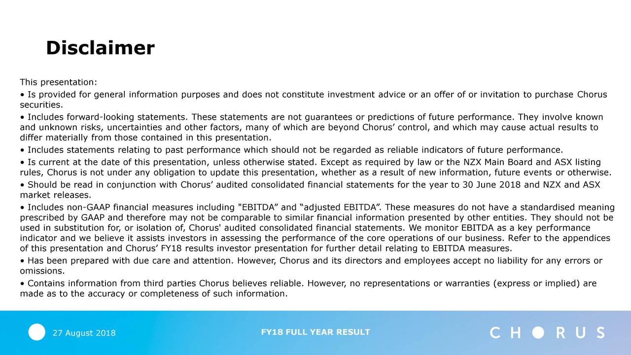Chorus Limited ADR 2018 Q4 - Results - Earnings Call Slides (OTCMKTS ...