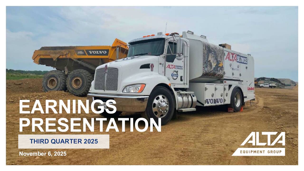 Alta Equipment Group Inc. 2025 Q3 - Results - Earnings Call ...