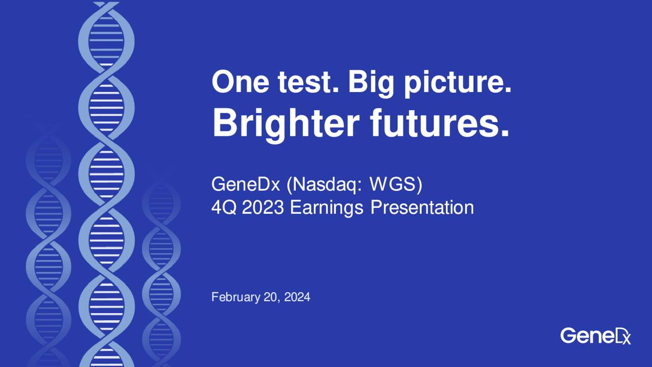 GeneDx Holdings Corp. 2023 Q4 - Results - Earnings Call Presentation ...