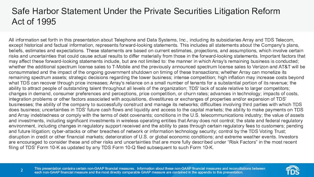 Telephone and Data Systems, Inc. 2025 Q3 - Results - Earnings Call ...