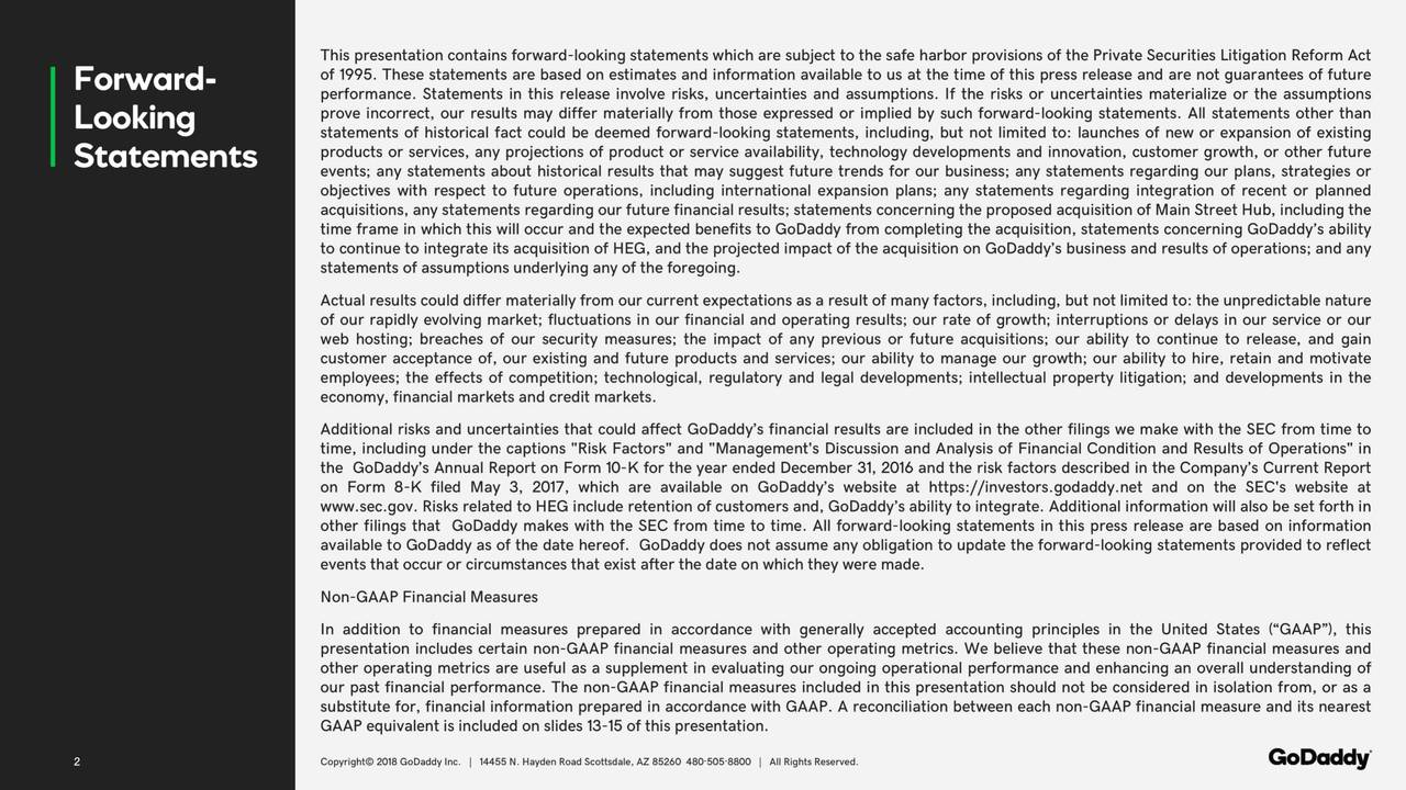 GoDaddy Inc. 2017 Q4 - Results - Earnings Call Slides (NYSE:GDDY ...
