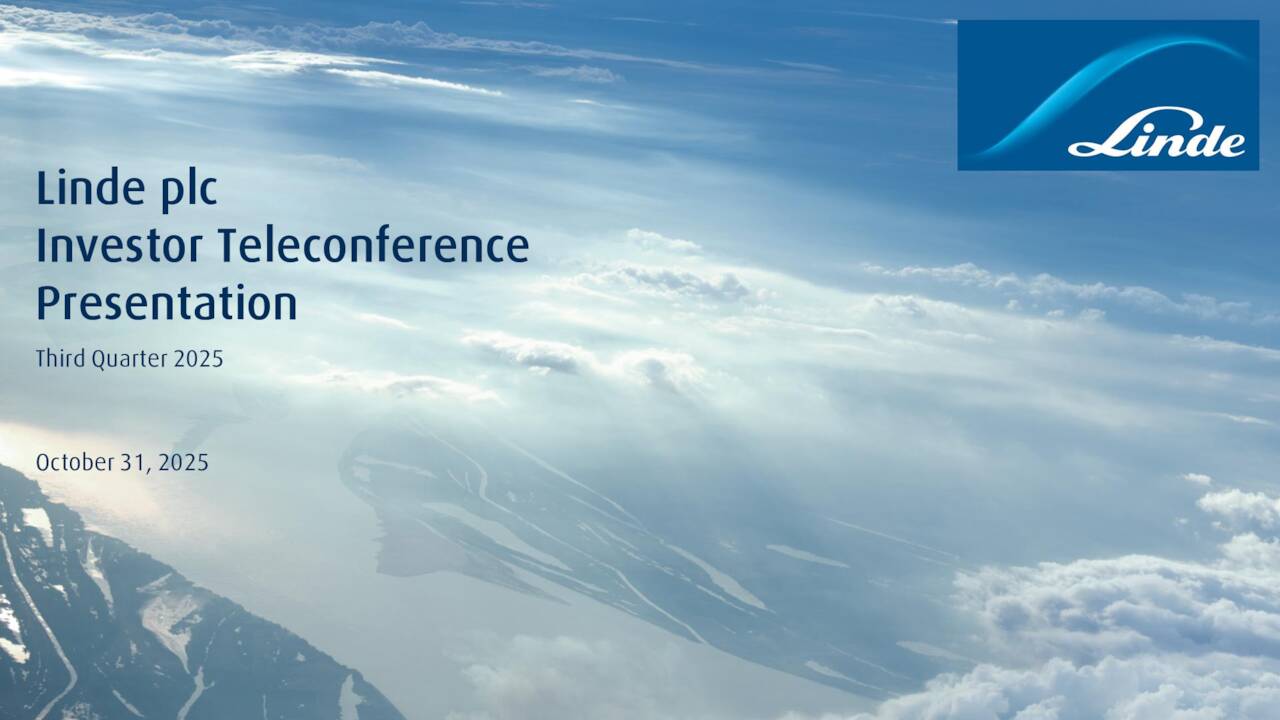 Linde plc 2025 Q3 - Results - Earnings Call Presentation (NASDAQ:LIN ...