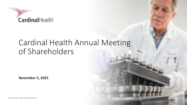 Cardinal Health, Inc. (CAH) Shareholder/Analyst Call - Slideshow (NYSE ...